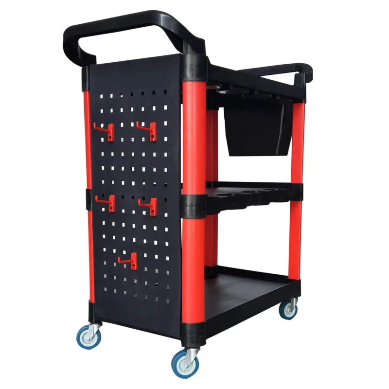 Autofresh Detailing Tool Cart Trolley On Wheels-3 Shelves - AutoFresh.in