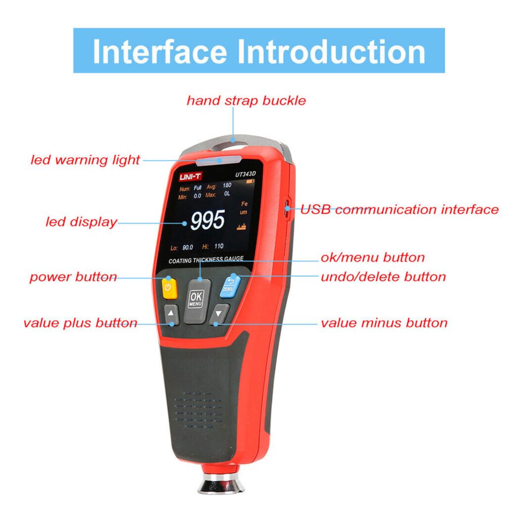 UNI-T Coating Thickness Gauge Digital DFT Meter - AutoFresh.in