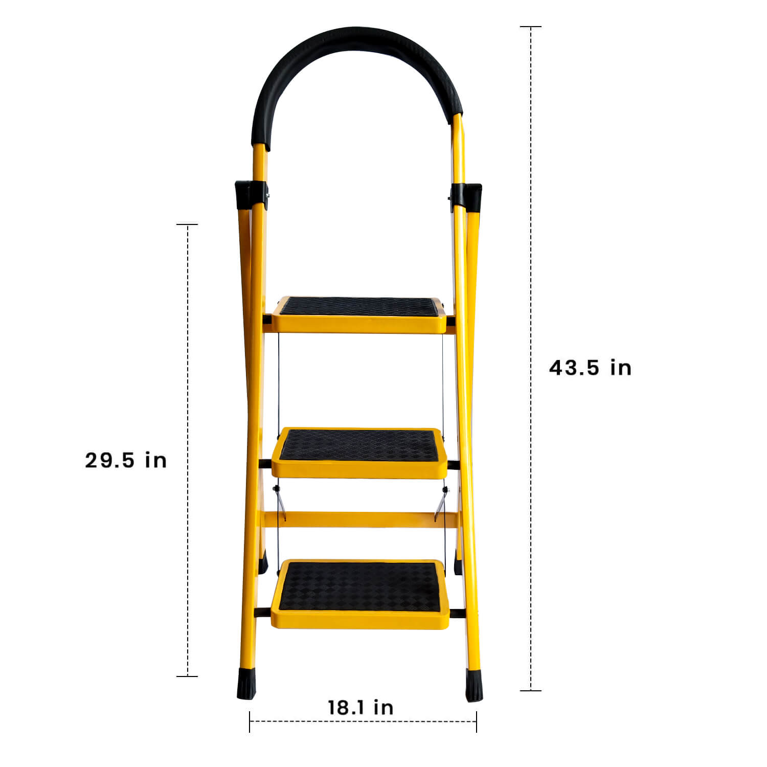 Autofresh 3-Step Ladder Heavy-Duty Folding Step Ladders - AutoFresh.in