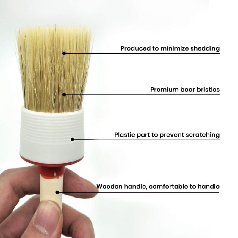DETAILMAX® Wooden Handle Dressing Brush Natural Boar Bristles Set of 5 ...